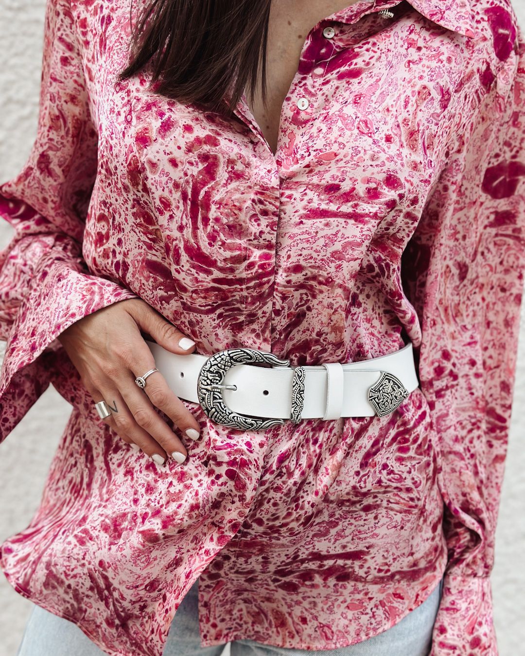 White leather belt women | dimitrasworkshop.com
